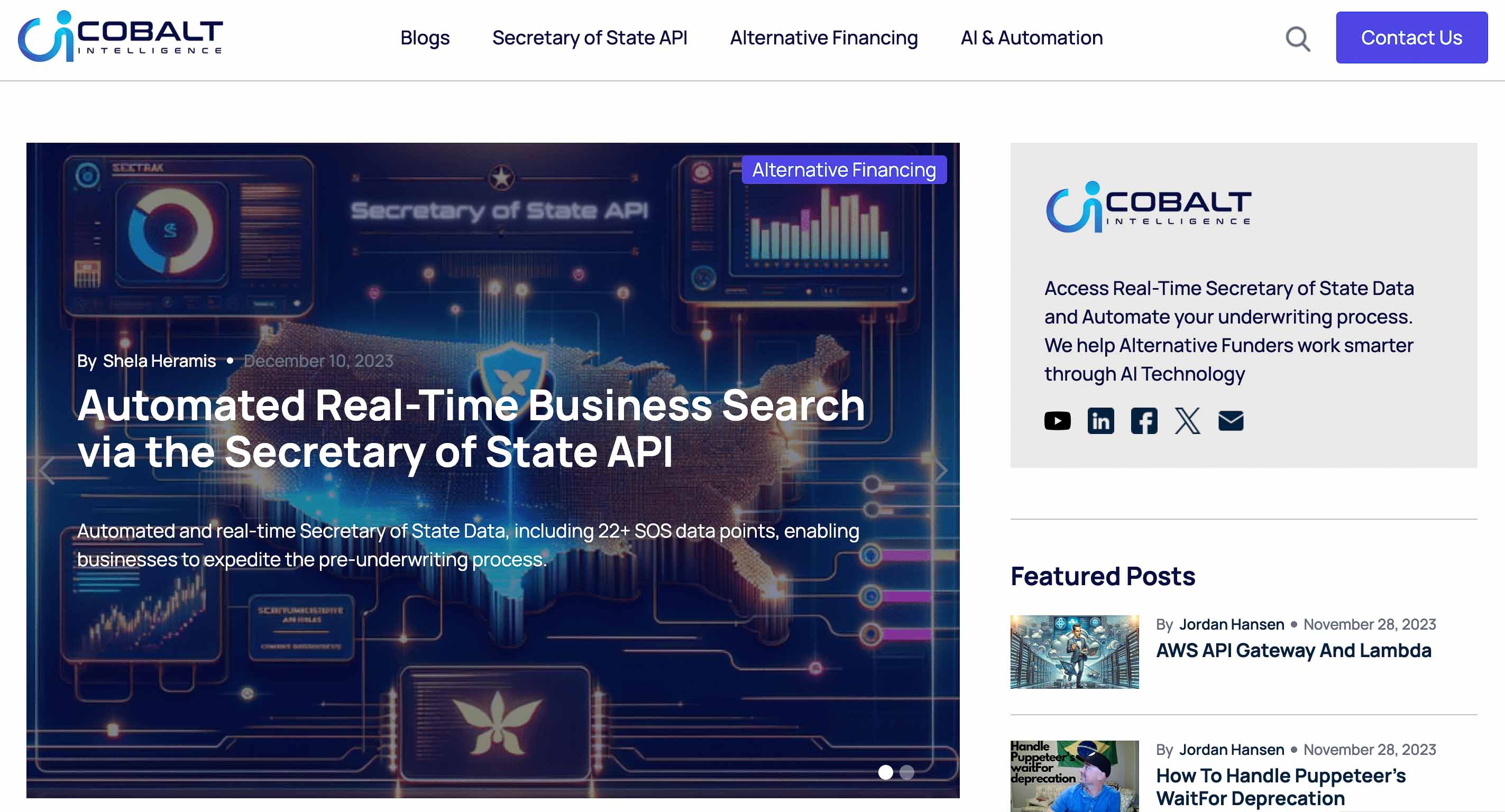 Cobalt Intelligence Secretary of State API